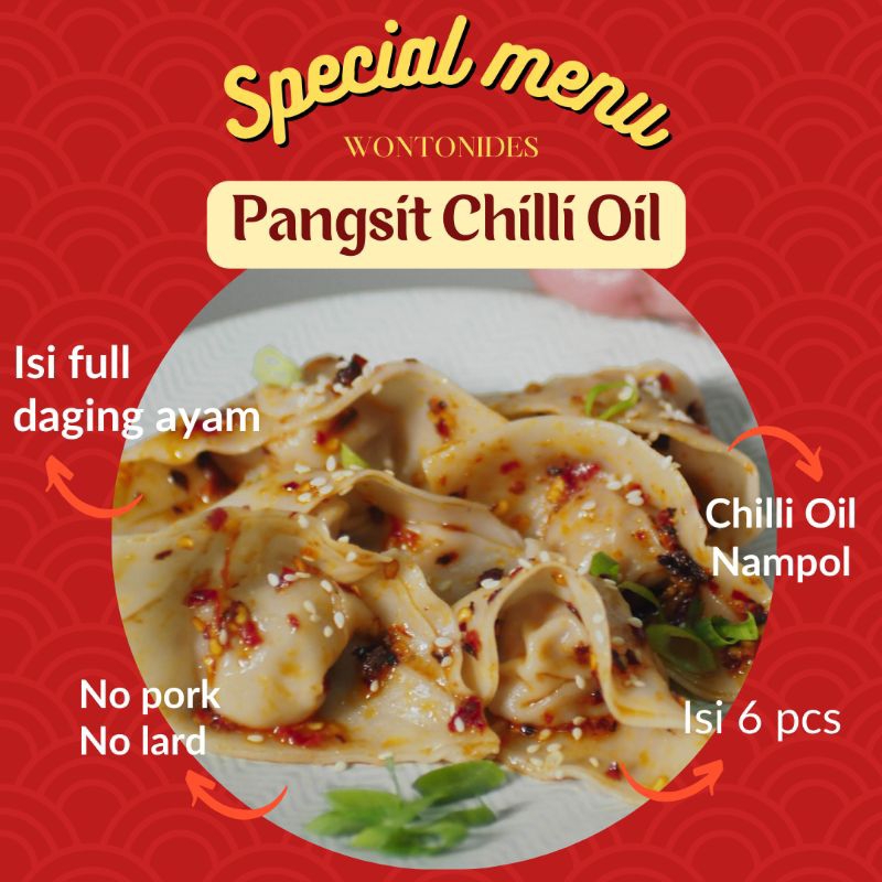 Jual Pangsit Ayam chilli oil | Wonton Chilli Oil | pangsit Chilli Oil ...