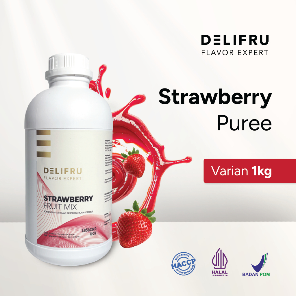 Jual Delifru Strawberry Fruit Mix Puree 1 Kg - Puree Stroberi | Shopee ...