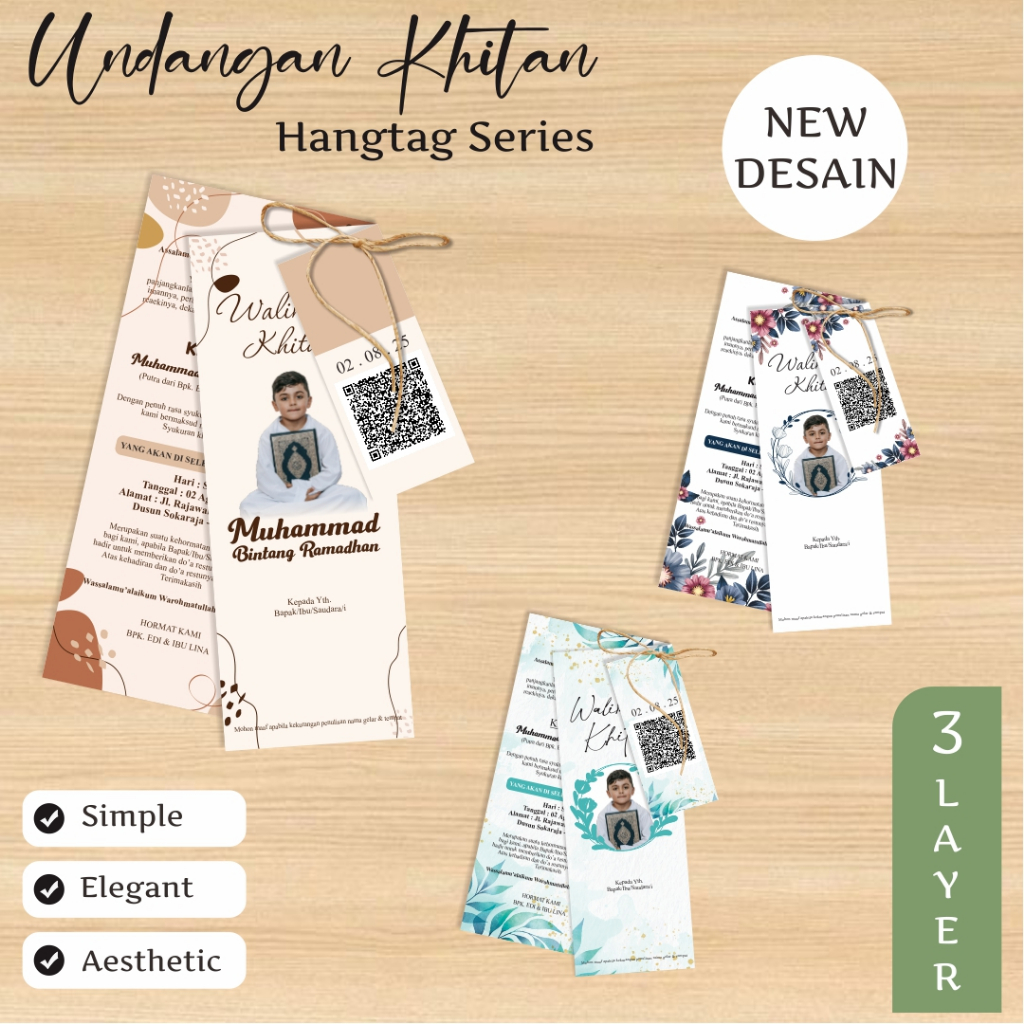 Jual Undangan Khitan Hangtag | Undangan Sunatan | Undangan hangtag ...