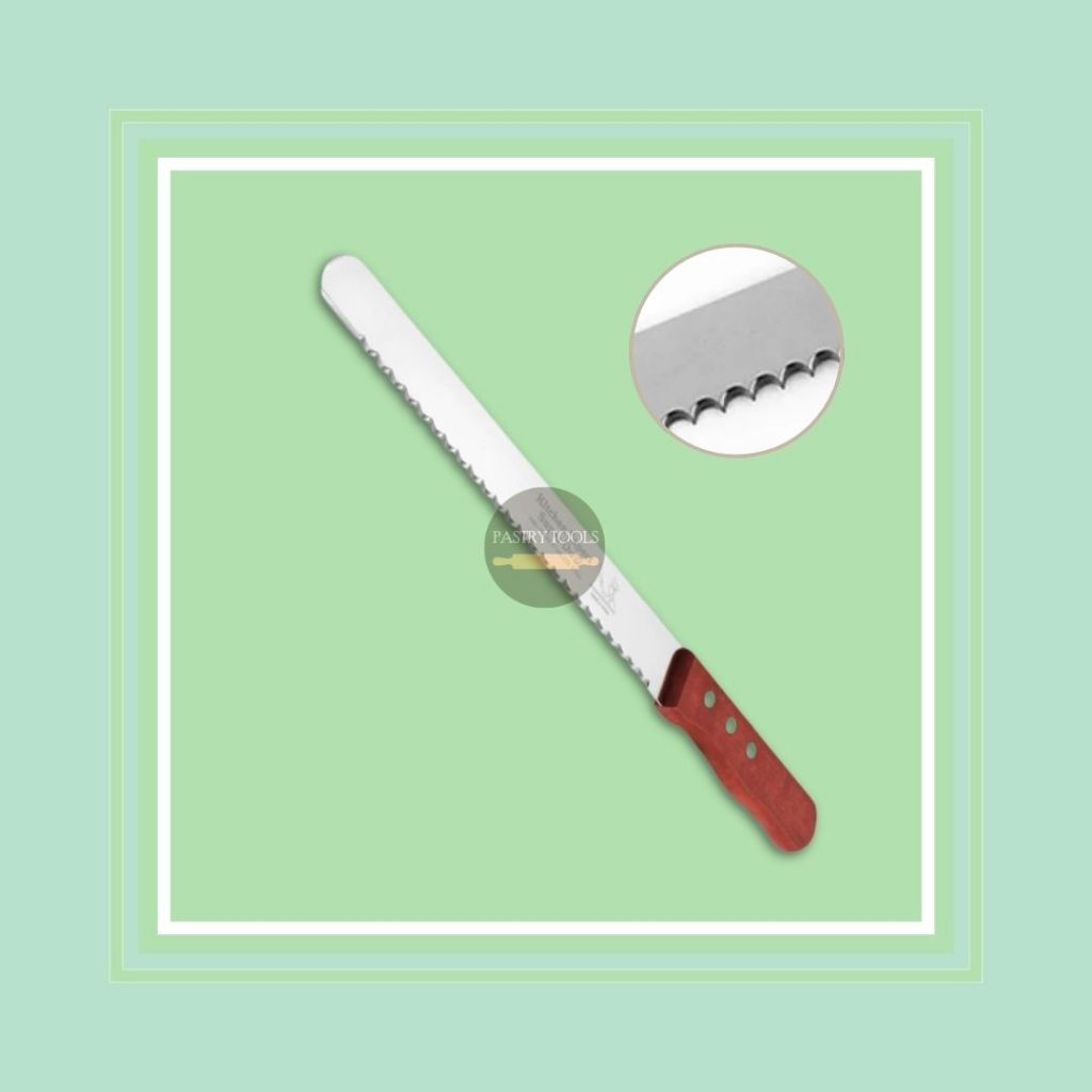 Jual BREAD KNIFE 12" pisau pemotong roti serrated knife bakery alat ...