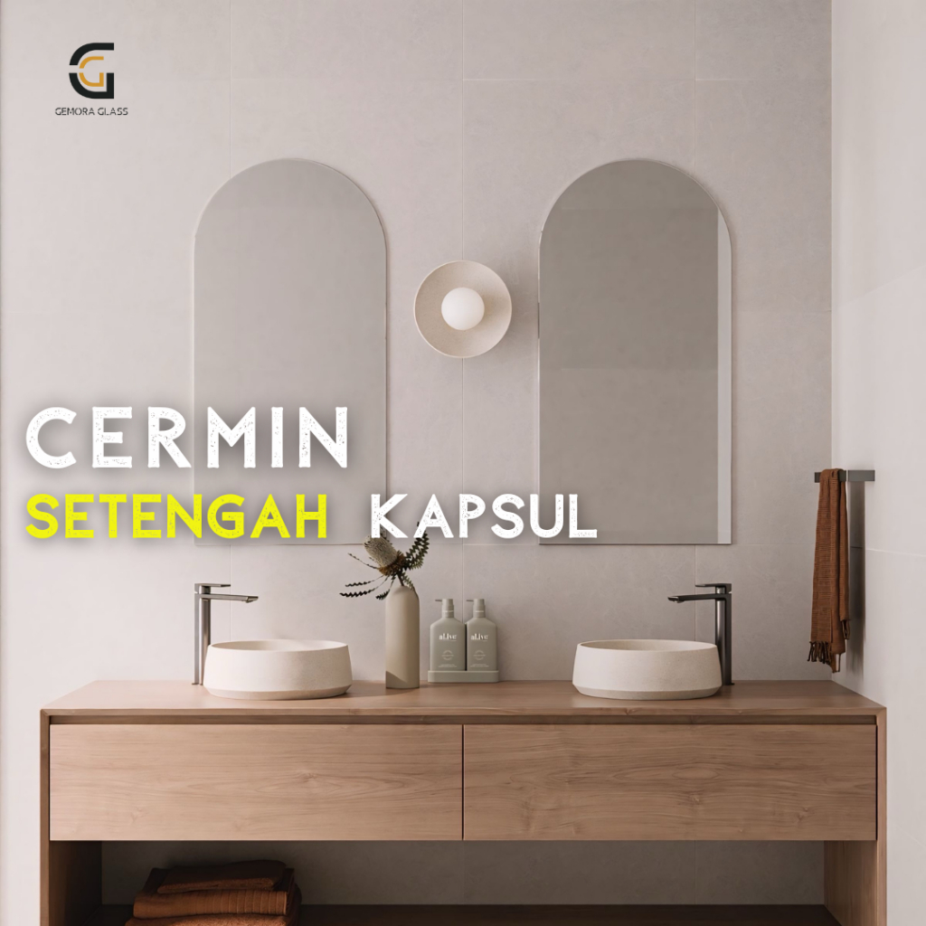 Jual Cermin Aesthetic Dinding Setengah Kapsul (Free Packing) Cermin ...