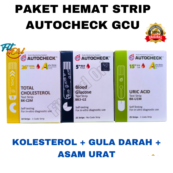 Jual PAKET STRIP AUTOCHECK / REFILL AUTO CHECK (GULA,KOLESTEROL,ASAM ...