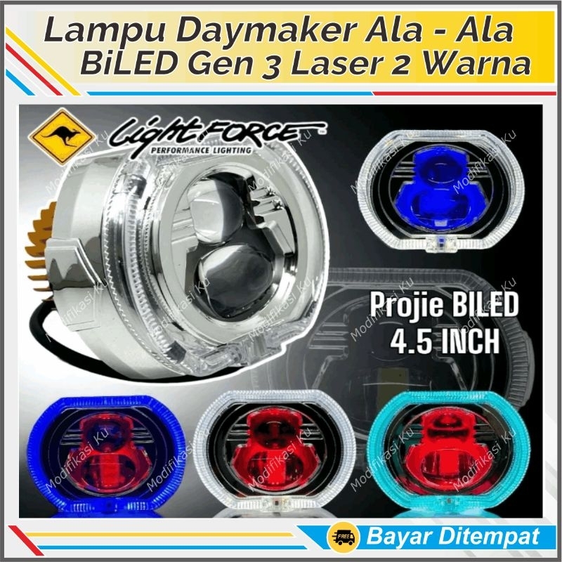Jual BILED ALA ALA DAYMAKER 4,5 INCH GEN 3 LASER PROJIE RING SHROUD DEVIL EYE CUT OFF MINI 2,5 ...