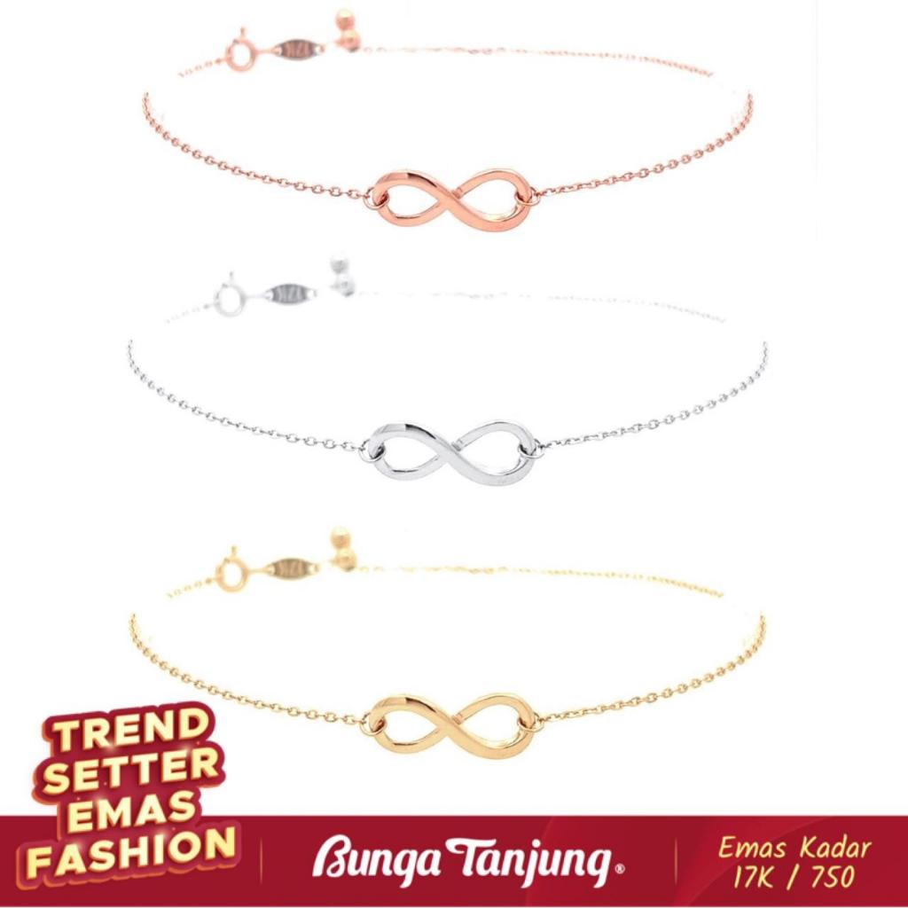 Jual GELANG INFINITY - EMAS 17K - BUNGA TANJUNG GOLD | Shopee Indonesia