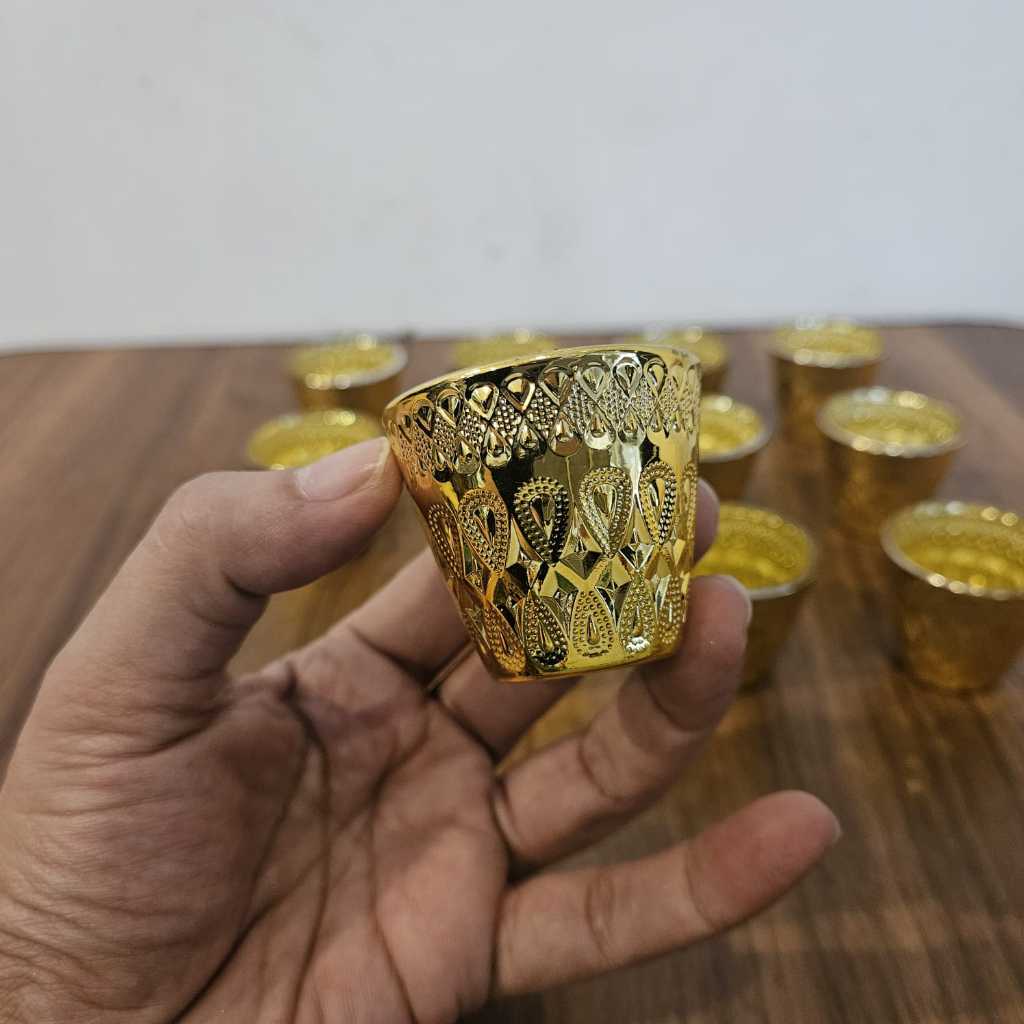 Jual Gelas cucing warna GOLD 1LUSIN(12pcs) / Gelas zam zam untuk Oleh ...
