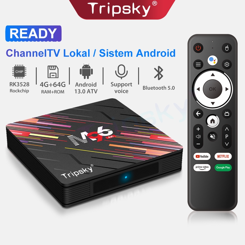 Jual Tripsky M96 Android tv box Ram 4gb Rom 64gb Remote Voice Support Bluetooth Tv Box Android ...