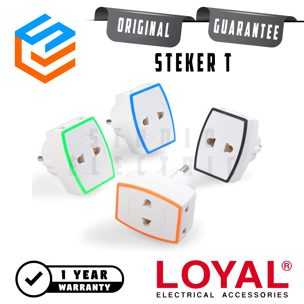 Jual Loyal Steker T Multi Warna Colokan Kaki 3 Lubang Stop Kontak - LY ...