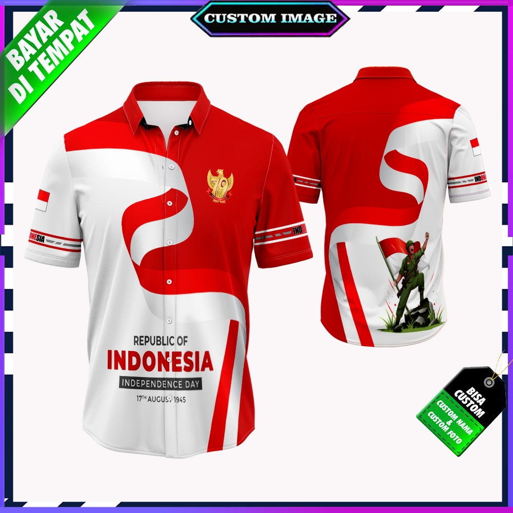 Jual Kemeja Dirgahayu Indonesia Hut Ri 79 / Baju Kaos Polo Jersey 17 Agustus 2024 Terkeren ...