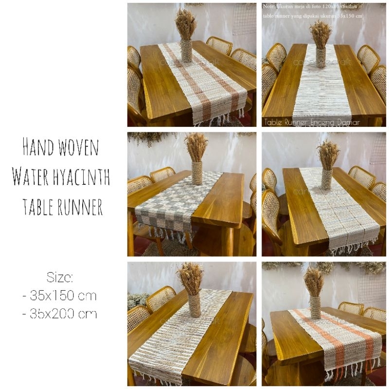 Jual Woven Table Runner Taplak Meja Makan Kayu Tenun Enceng Gondok ...