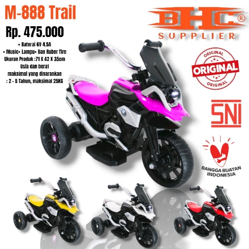 Jual Motor Aki Anak Roda Trail Tiga Mainan PMB M888 Type R • Baterai 6V ...