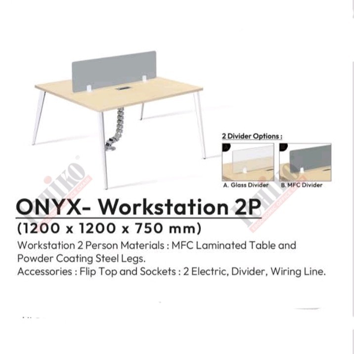 Jual Meja kantor 2 orang include socket electrik Ichiko ONYX ...
