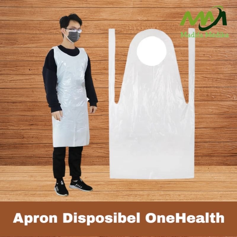 Jual Apron Medis OneHealth Apron Plastik Disposable Apron Sekali Pakai ...