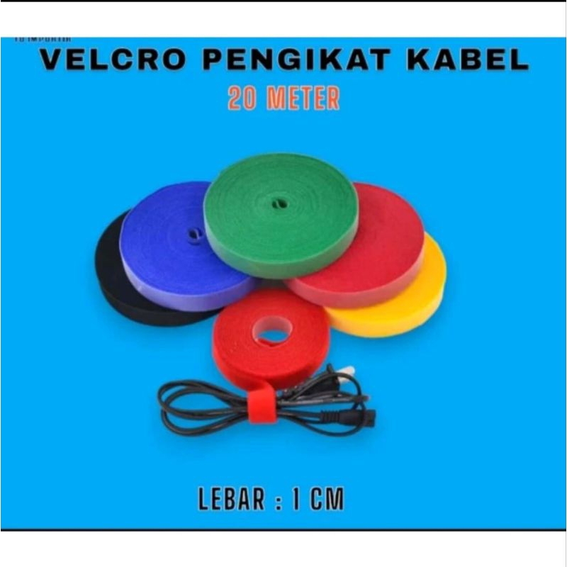 Jual velcro pengikat kabel 20meter lebar 1cm | Shopee Indonesia