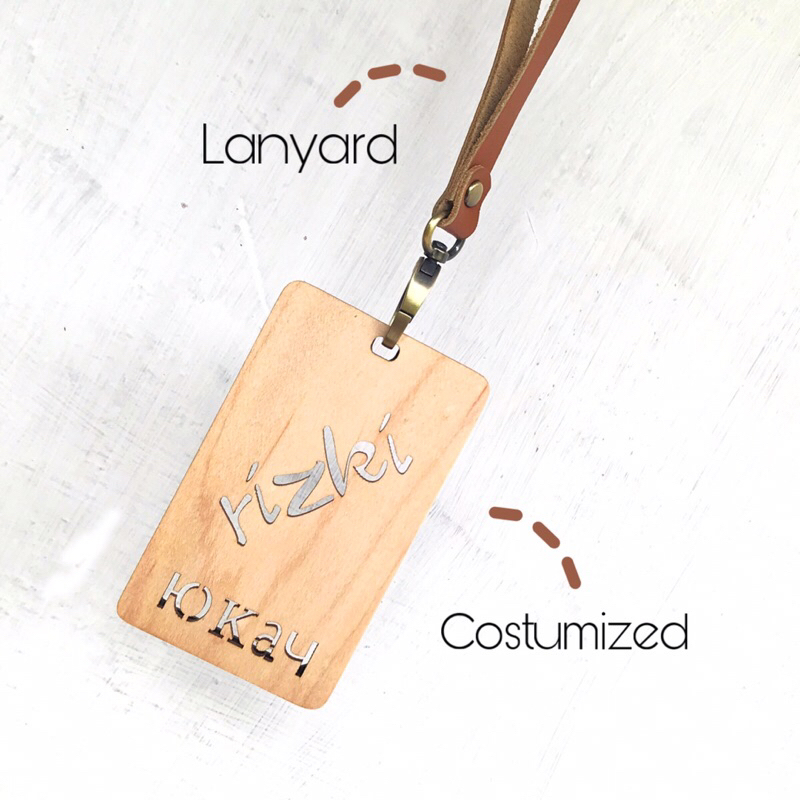 Jual Kaywood Name Tag Kayu Id Card Lanyard | Shopee Indonesia