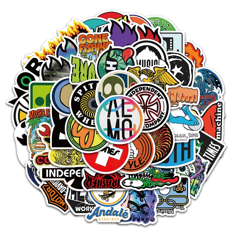 Jual 50 PCS gaya logo merek, stiker untuk Buku Tempel/Buku Harian/HP ...