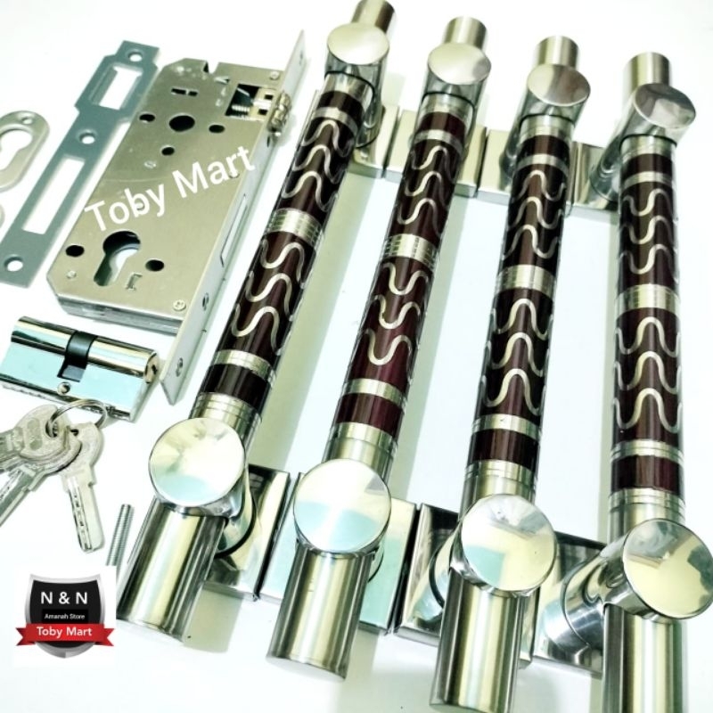 Jual FULLSET + KUNCI Gagang pintu rumah Panjang 45cm dan 33cm motif ...