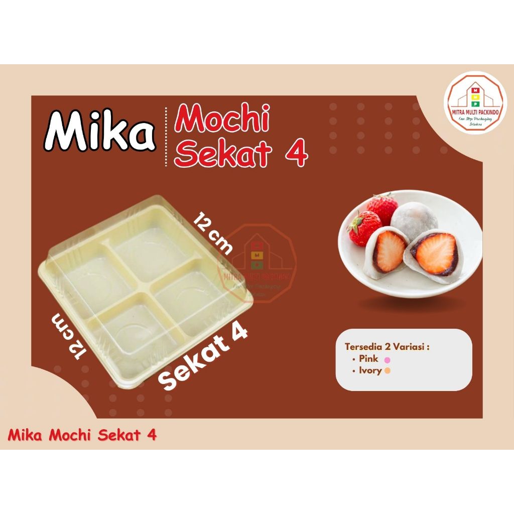 Jual (Isi 25 set) Mika Mochi Sekat 4 | Tray box isi 4 | Mika puding ...