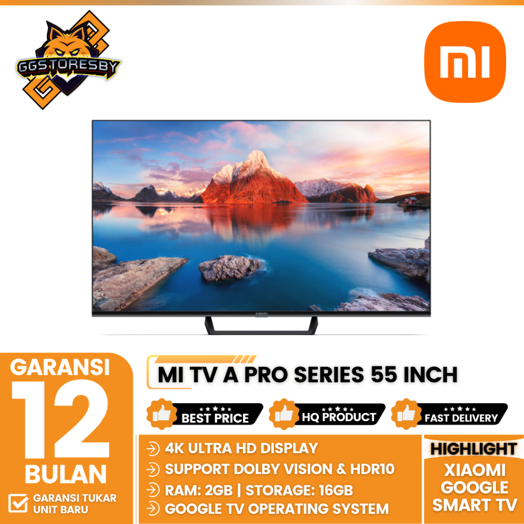 Jual Xiaomi Smart Android TV MI TV A Pro Series 55 inch 4K Digital DVBT2 | Shopee Indonesia