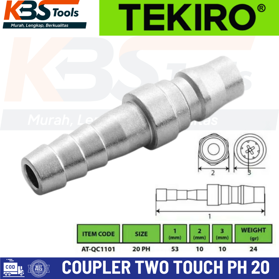 Jual TEKIRO QUICK COUPLER ANGIN PH 20 PLUG / SAMBUNGAN SELANG ANGIN ...
