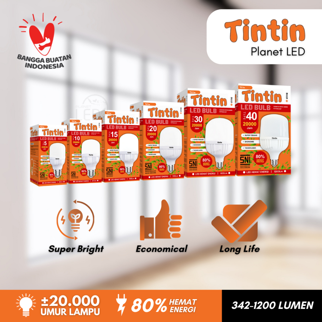 Jual [Bundling Beli 3 Lebih Murah] Lampu LED JUMBO Tabung TBulb Type 40/30/20/15/10/5 Kapsul ...