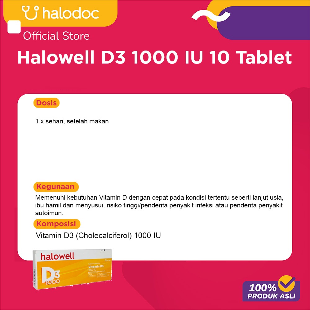 Jual Halowell D3 1000 IU 10 Tablet | Shopee Indonesia