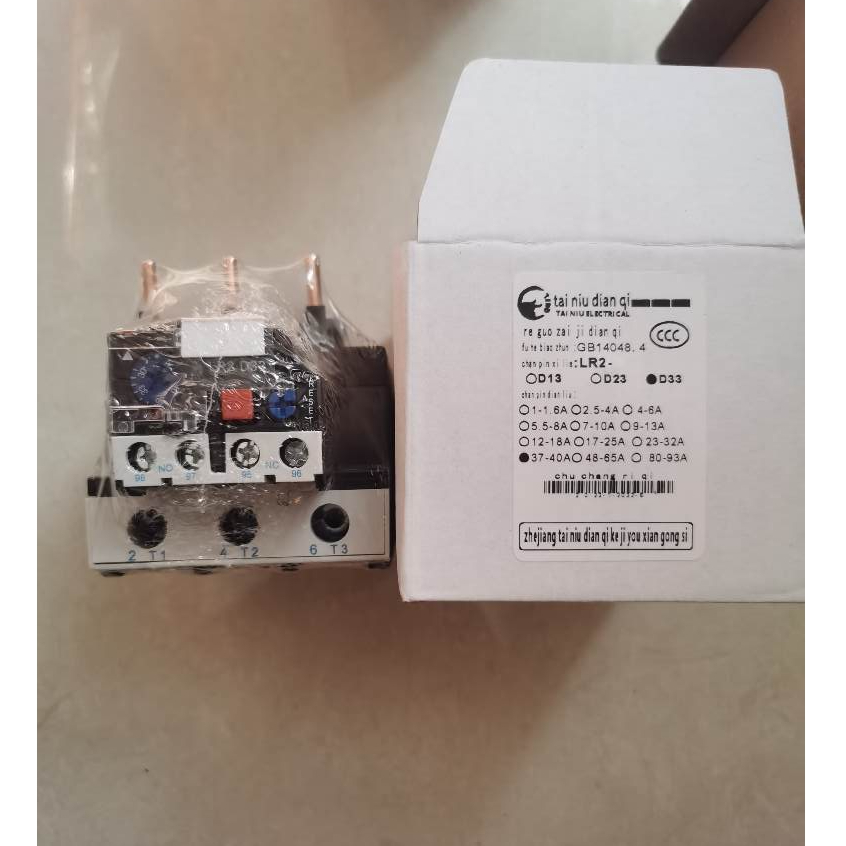 Jual Thermal Overload Relay LR2-D33 (37-40A) - Thermal Relay Tai Niu ...