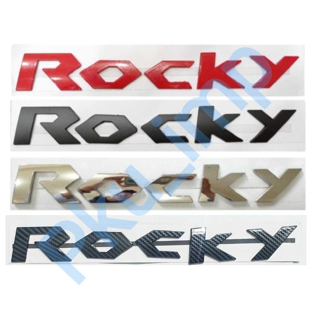 Jual STIKER EMBLEM LOGO KAP MESIN ROCKY MERAH HITAM CHROME CARBON ...