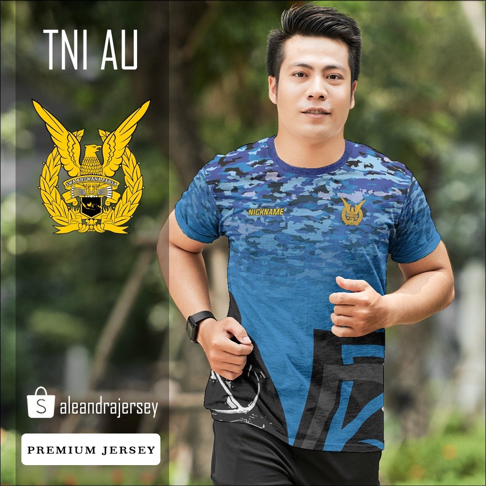 Jual Baju Kaos Jersey TNI AU 59 FullPrint Printing Custom Premium | Shopee Indonesia