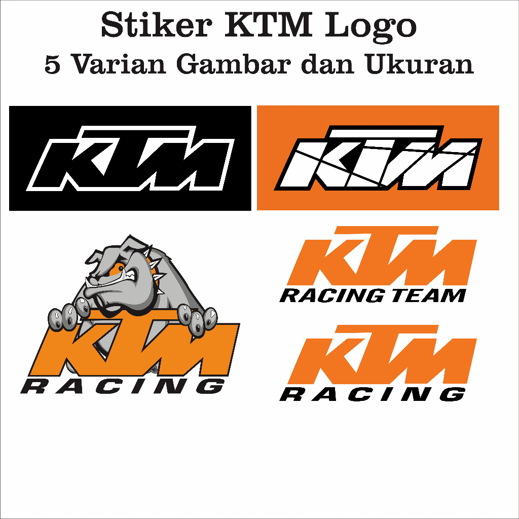 Jual STIKER LOGO KTM RACING TEAM TERSEDIA 5 VARIAN GAMBAR DAN 4 VARIAN ...