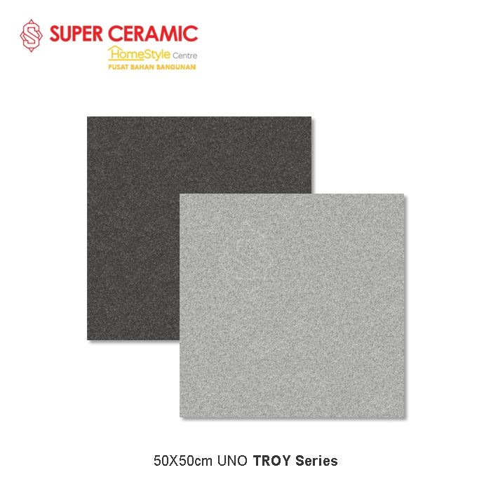 Jual UNO 50x50 Keramik Lantai Kasar - TROY Grey / TROY Dark Grey ...
