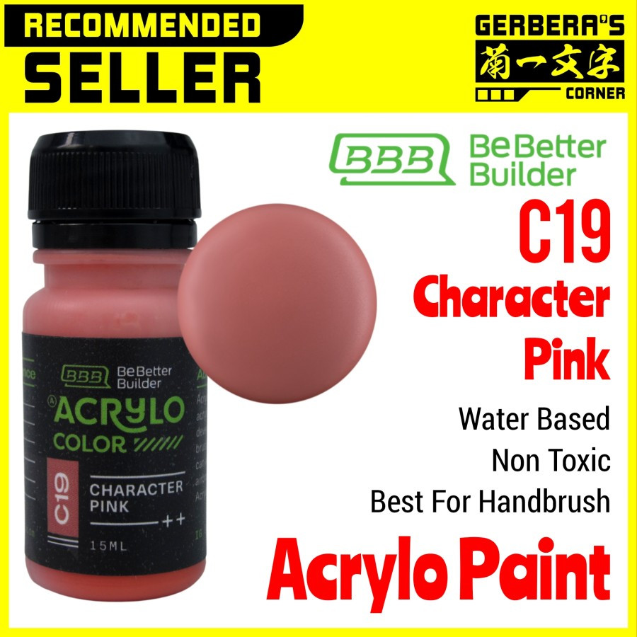 Jual ACRYLO PAINT C19 CHARACTER PINK - Water Based Paint Cat Kuas ...