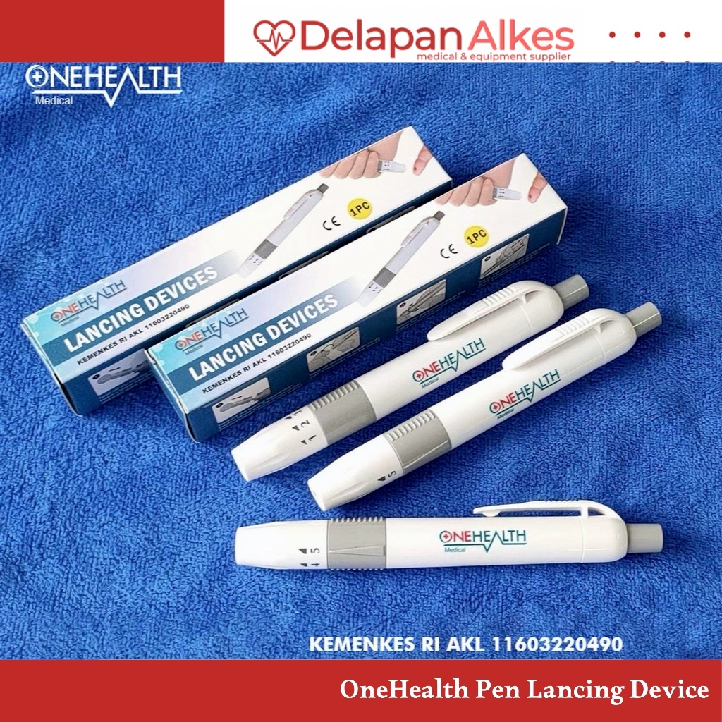 Jual OneHealth Pen Lancing Device Pena Jarum Lancet Pulpen Bekam ...