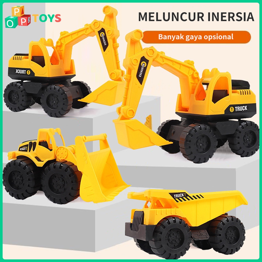 Jual POPTOYS Mainan Mobil Besar Excavator Bulldozer Dump Truck Mobil ...