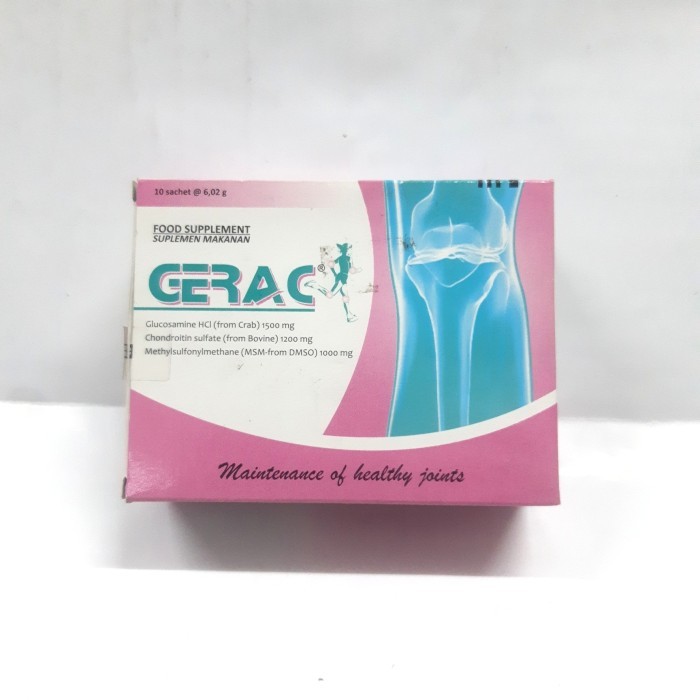Jual GERAC SACHET BOX @ 10 SACHET, Vitamin untuk sendi anda dan ...