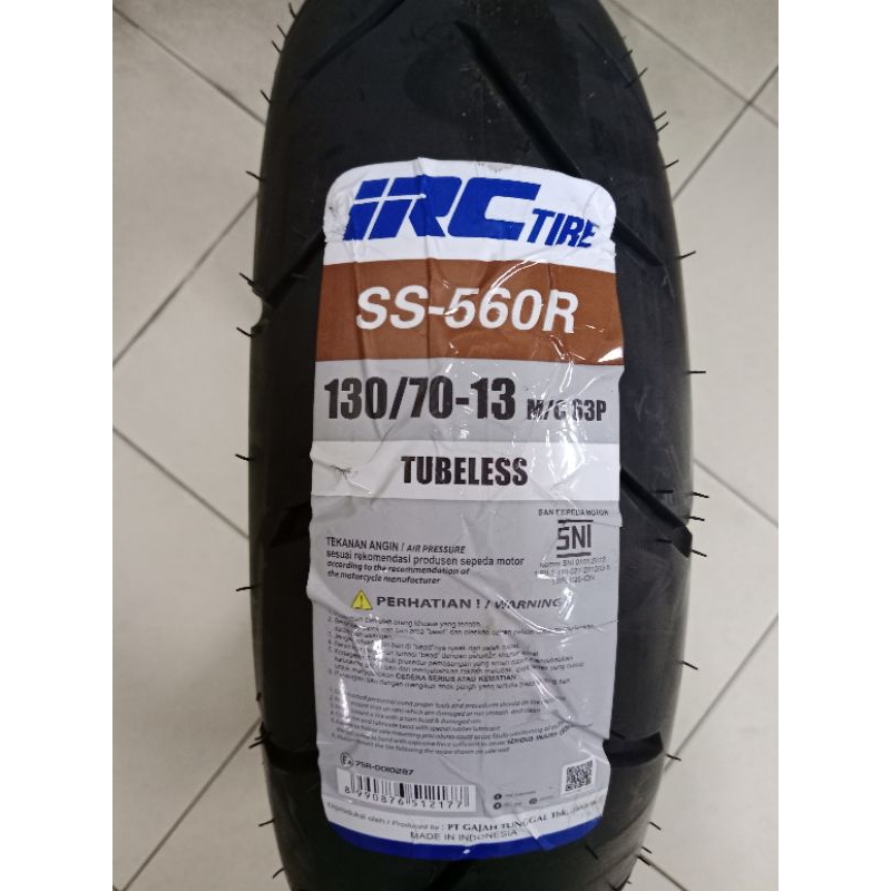Jual BAN IRC 100% ORIGINAL, TUBELESS, UKURAN 130/70- 13 SS560R, untuk ...