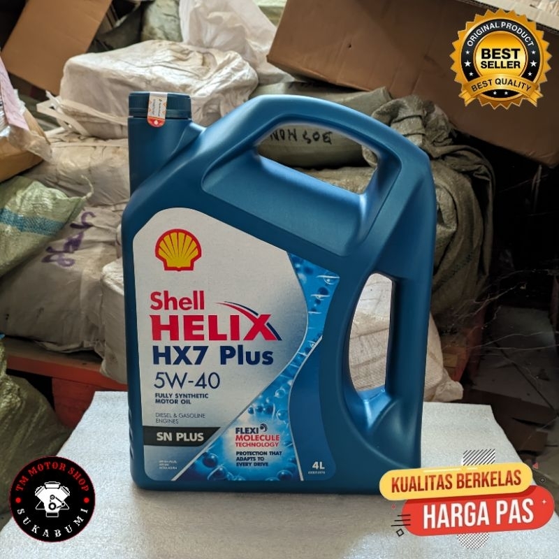 Jual Oli SHELL HELIX HX7 SAE 5W-40 PLUS FULL SYNTHETIC 4 LITER | Shopee ...