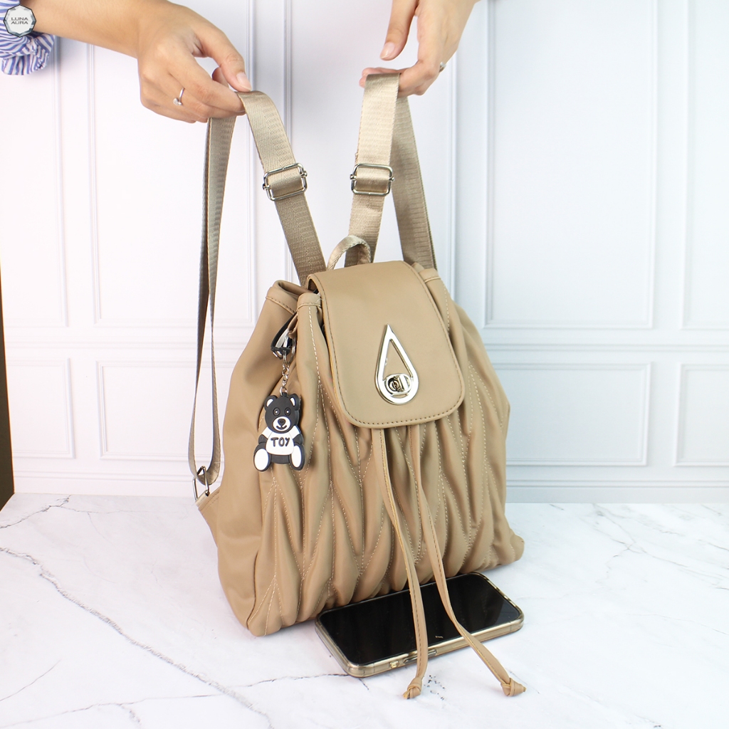 Jual LUNA AURA Tas Ransel Serut Wanita Zevana New Bordir 3614 Tas ...