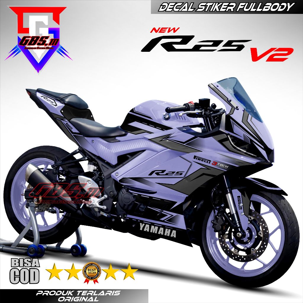 Jual (TERBARU) Decal New R25 V2 Fullbody Sticker Yamaha R25 V2 Fullbody ...