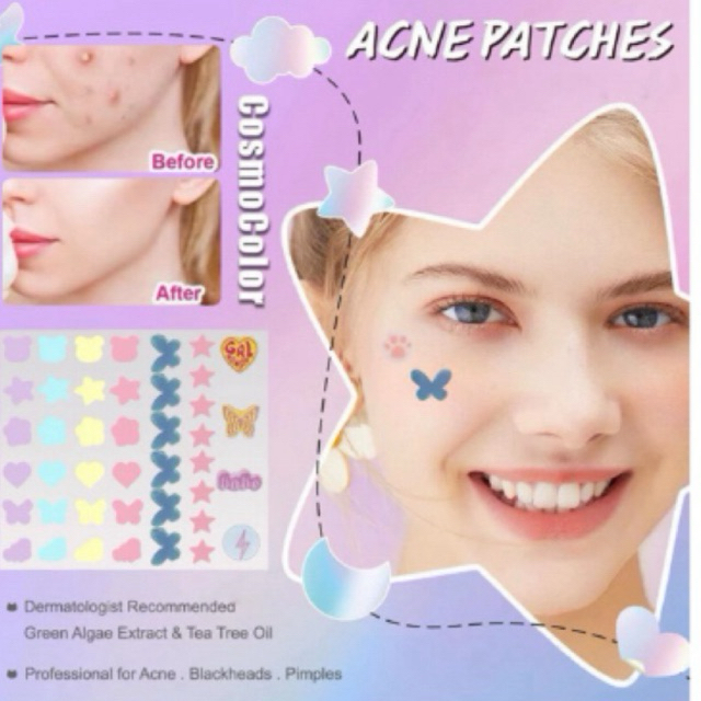 Jual Acne Patch Lucu Bentuk Hati Bintang Sticker Jerawat Invisible ...