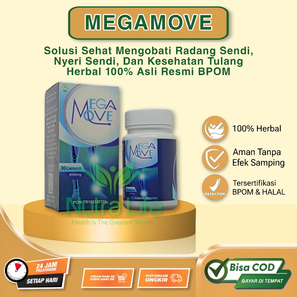 Jual Megamove Asli Original Obat Nyeri Sendi Reumatik Asam Urat Tulang Linu Otot Kaku ...