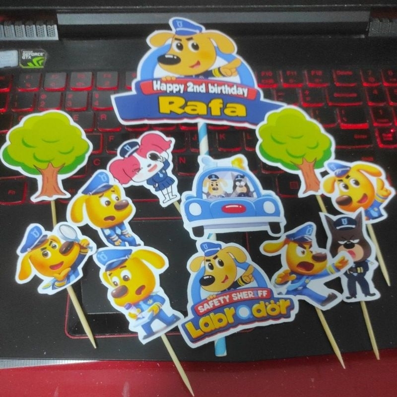 Jual cake topper hiasan kue police polisi sheriff labrador 140624slbr ...