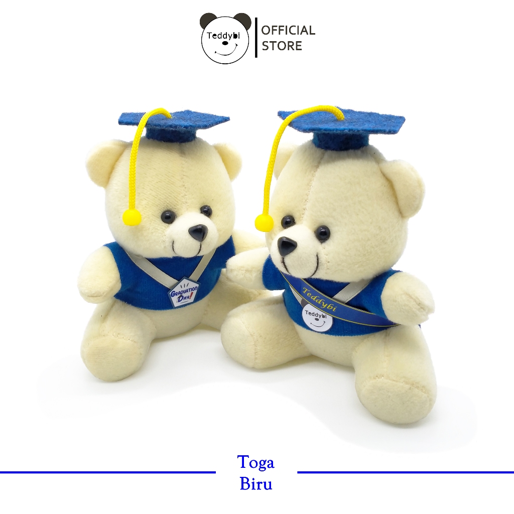 Jual TEDDYBI Boneka Wisuda Teddy Bear Mini Toga Biru 'CREAM' | Shopee ...