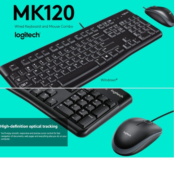 Jual Paket Keyboard Mouse USB Logitech MK120 | Shopee Indonesia