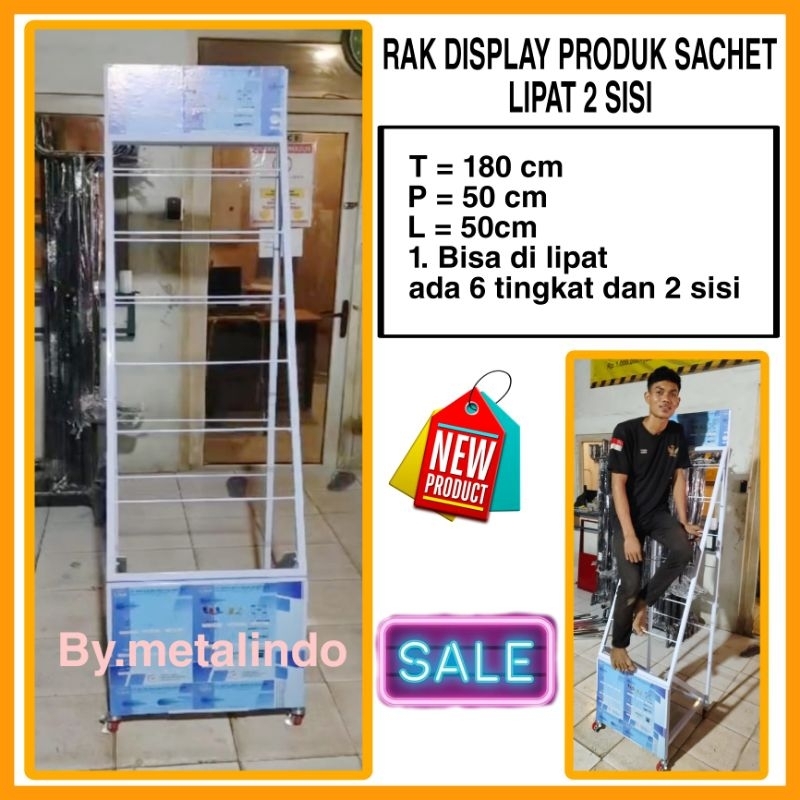 Jual Rak Display produk rencengan lipat Gawang jajanan renceng | Shopee ...