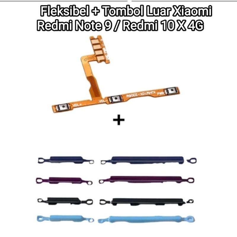 Jual Fleksibel + Tombol Luar On Off Vol XIAOMI REDMI NOTE 9 / NOTE 10X 4G Fullset | Shopee Indonesia