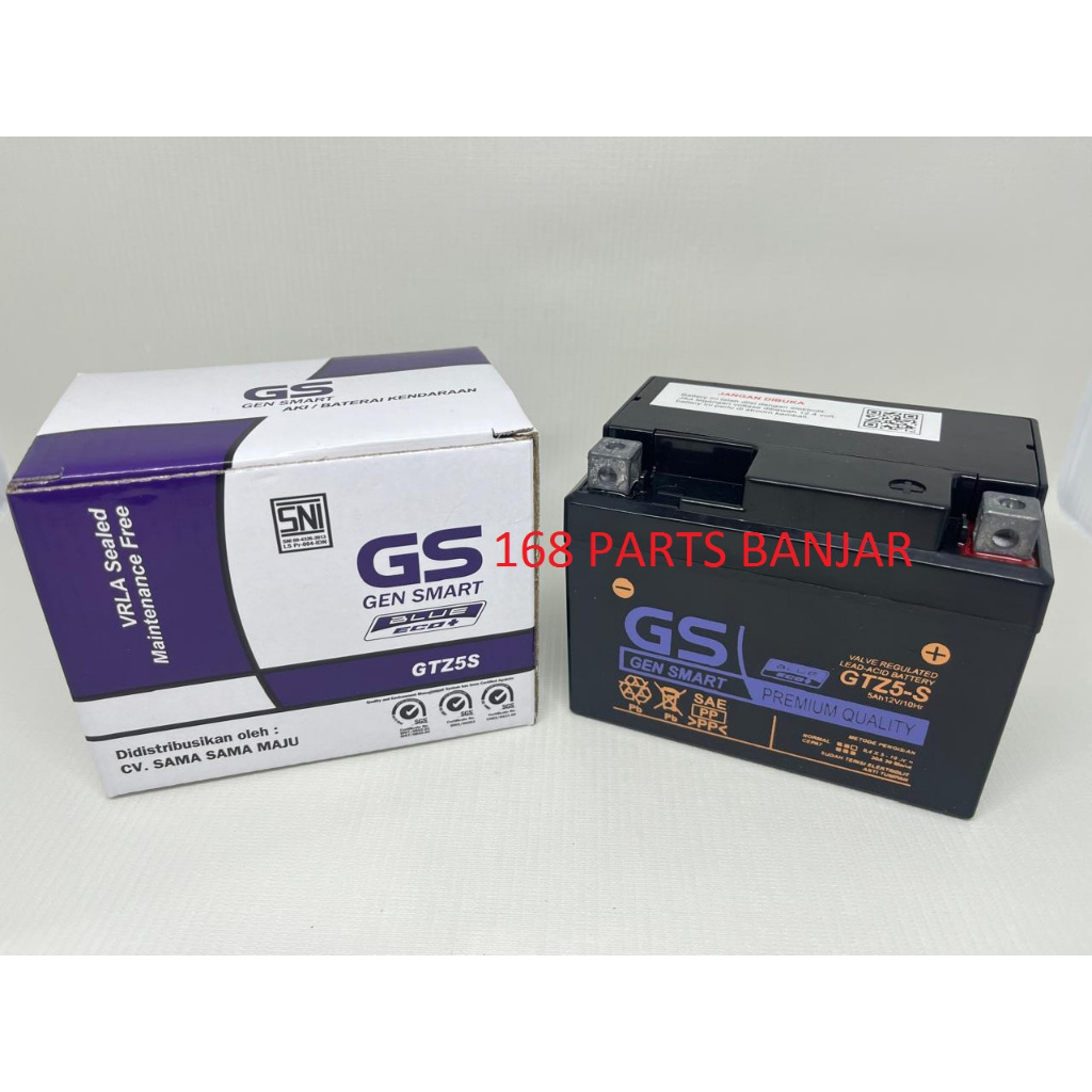 Jual Aki / Baterai Motor Kering GTZ 5S GS Gen Smart Blue Eco + Honda ...