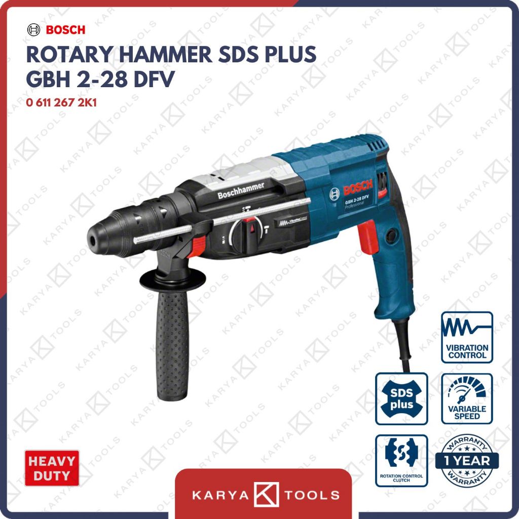 Jual Bosch GBH 2-28 DFV Bor Beton Listrik / Bor Rotary Hammer | Shopee ...