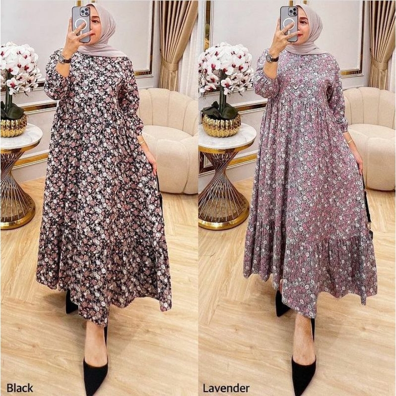 Jual midi dres bunga | Shopee Indonesia