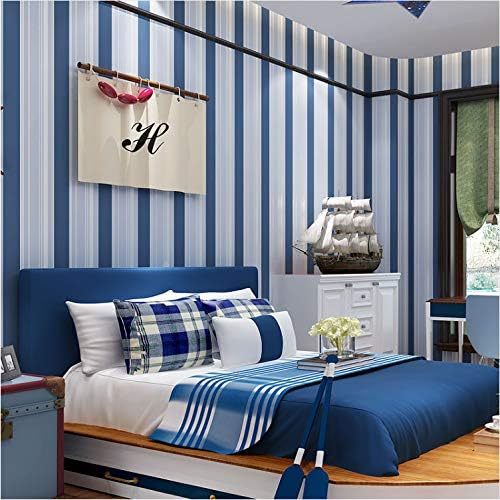 Jual Wallpaper Dinding Wallpaper Salur Garis Biru Nevi 8m Lebar ...