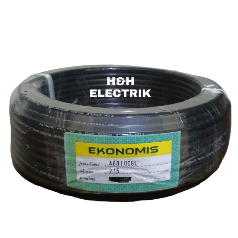 Jual KABEL LISTRIK SERABUT 2X1,5 WARNA HITAM DAN PUTIH PERMETER/METERAN | Shopee Indonesia